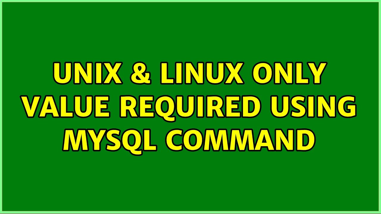 Unix & Linux: Only value required using mysql command - YouTube
