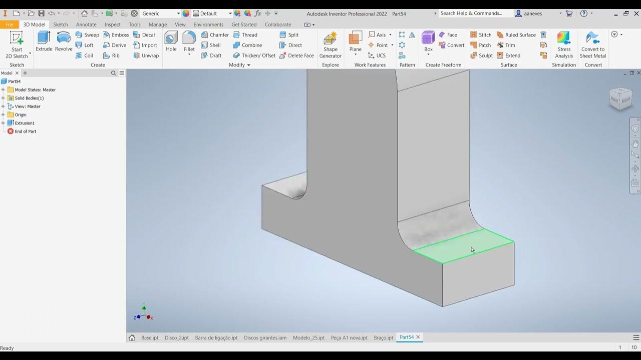 Tutorial Autodesk Inventor 2022 Como modelar 3D modelos diversos vídeo 17 - YouTube