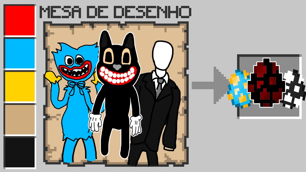 MINECRAFT MAS TODO MONSTRO QUE DESENHAMOS APARECE!! - YouTube