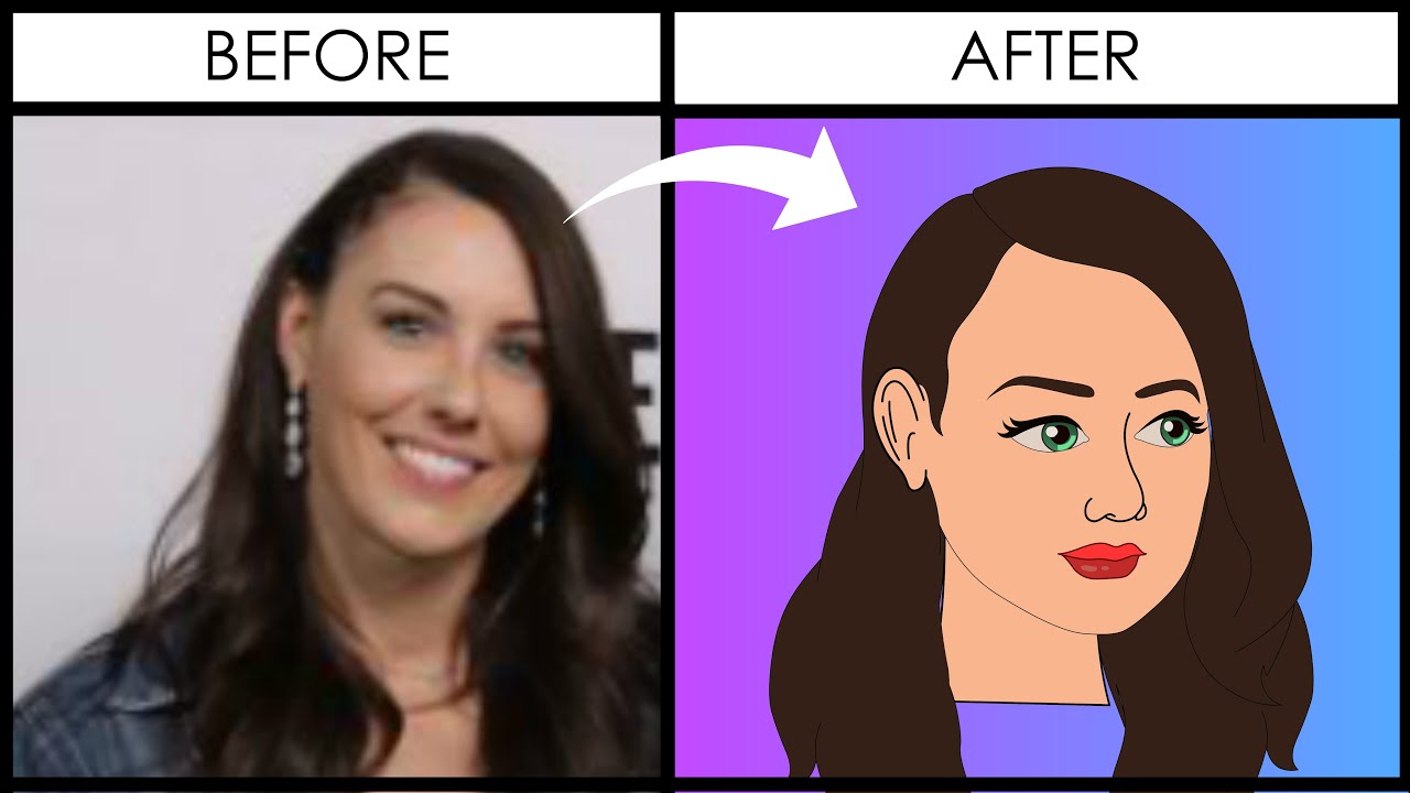 Real to Cartoon face Art l Time Lapse l Adobe Animate - YouTube