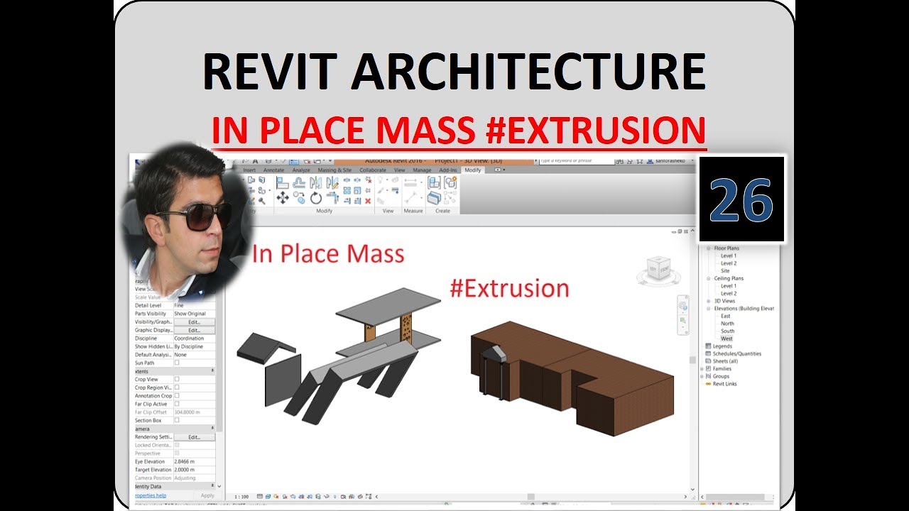26 - In Place Mass In Revit # Extrusion - YouTube