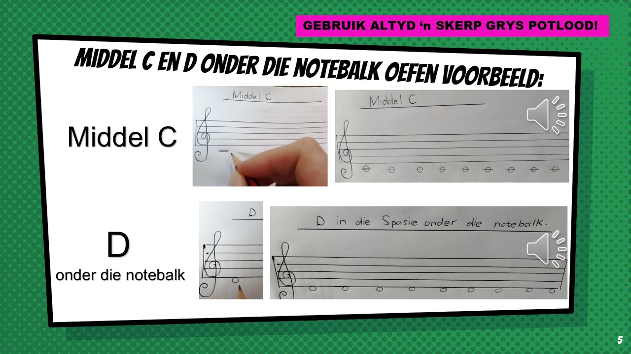 Musiek vir Blinkoogkinders- Oefen om die note te skryf - YouTube