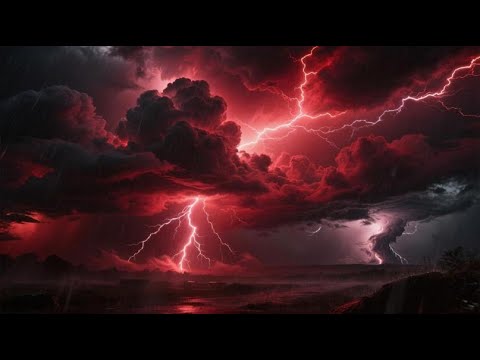 Red Lightning Thunderstorm 4K 5 Hours Storm Wallpaper & OLED ...