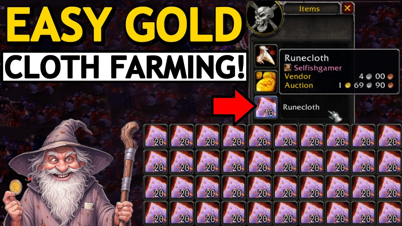 MoP Classic Runecloth Farm!💰The BEST Location | EXPLAINED IN UNDER 2 ...