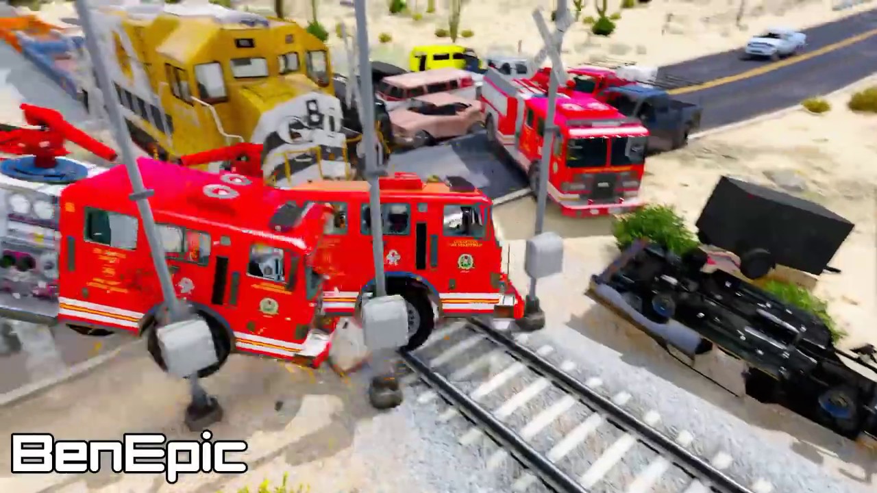 Color Fun Truck And Car In Trouble with Train - YouTube