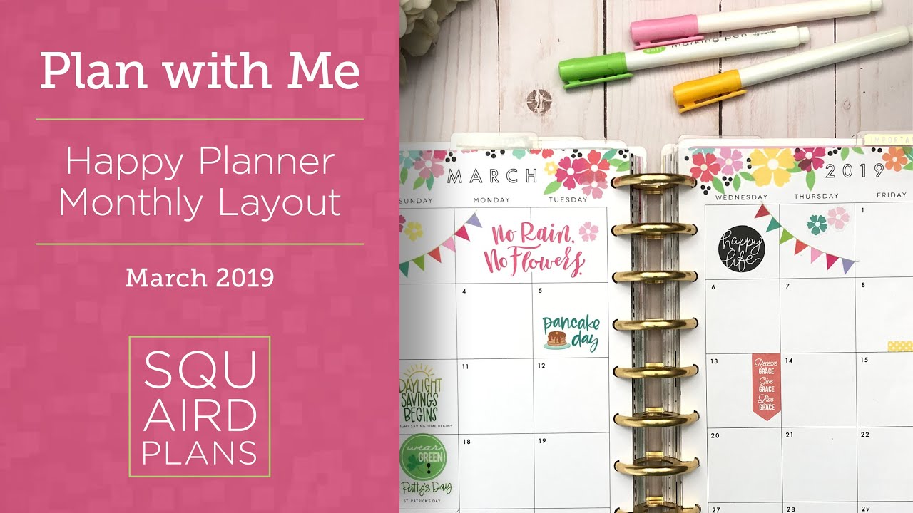March Spring Spread :: Plan with Me :: Happy Planner Monthly Layout ...