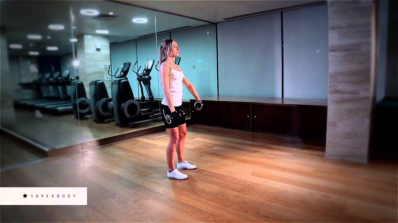 Dumbbell front raise for Woman - Superbody.com - YouTube