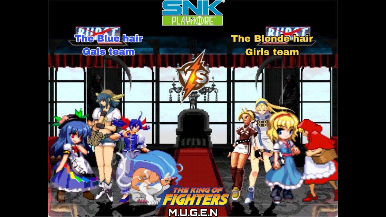 KOF MUGEN - The Blue hair Gals team VS The Blonde hair Girls team ...