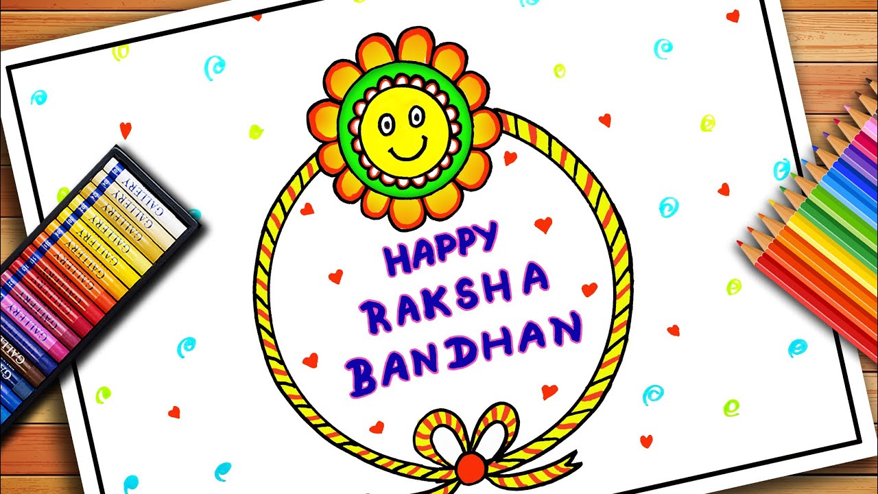 Raksha Bandhan Drawing | Rakhi Drawing | Rakhi Festival Drawing | Easy ...