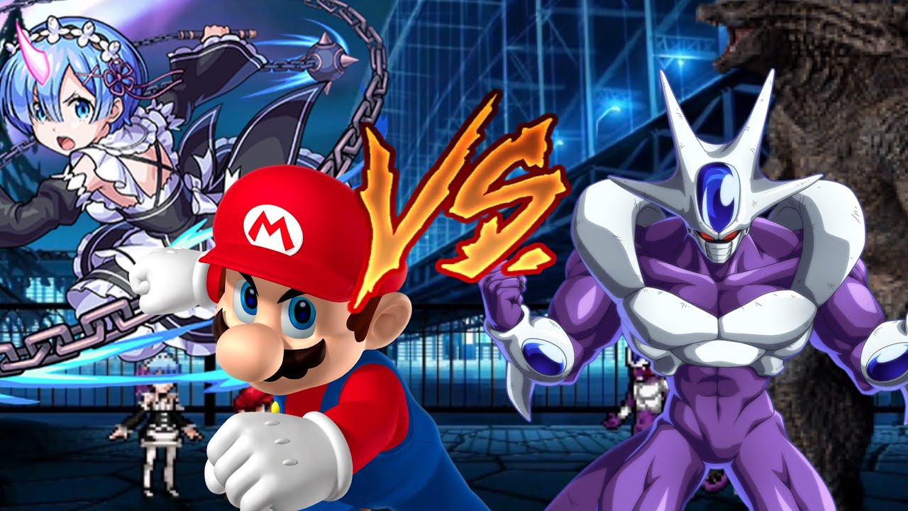 MUGEN マリオ&レムVSクウラ&ゴジラ Mario & Rem VS Cooler & GODZILLA（JUS） - YouTube
