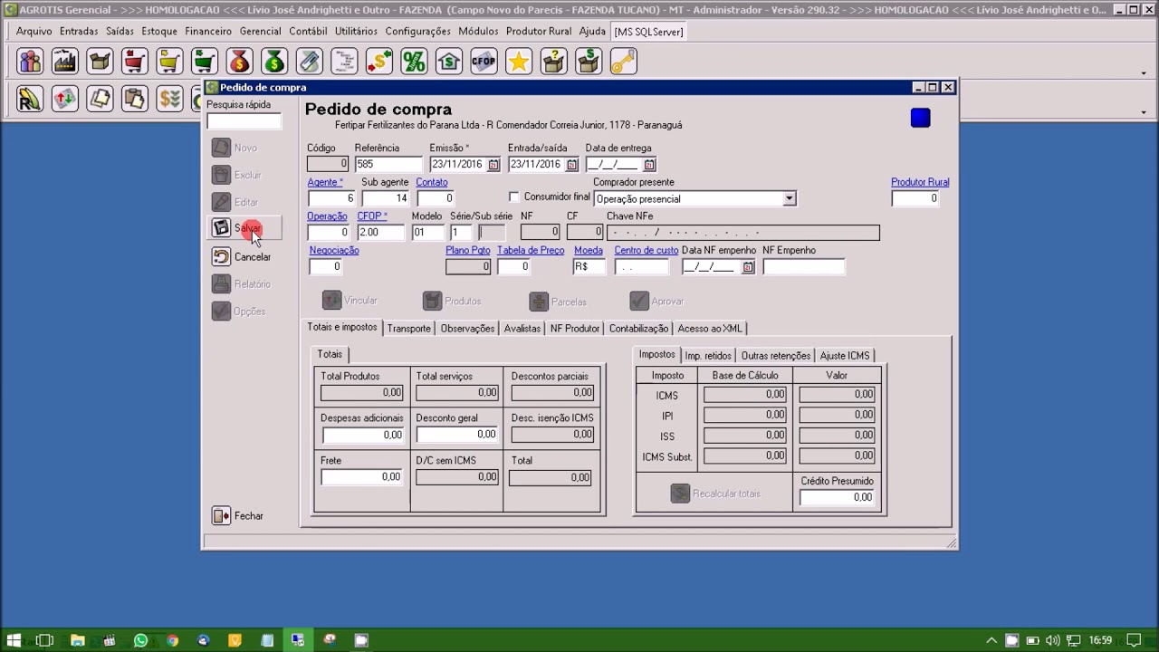 Pedido de compra de insumos - YouTube