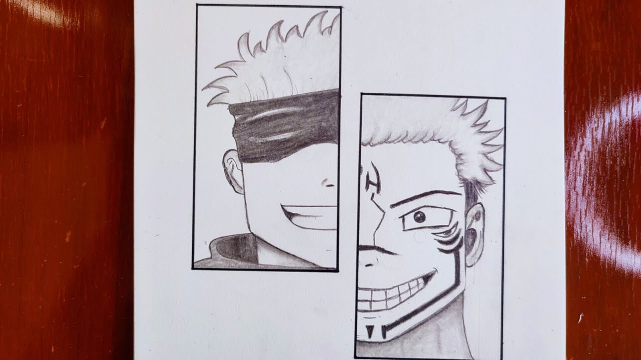 How to draw Gojo||How to draw Sukuna || Gojo vs Sukuna|| How to draw ...