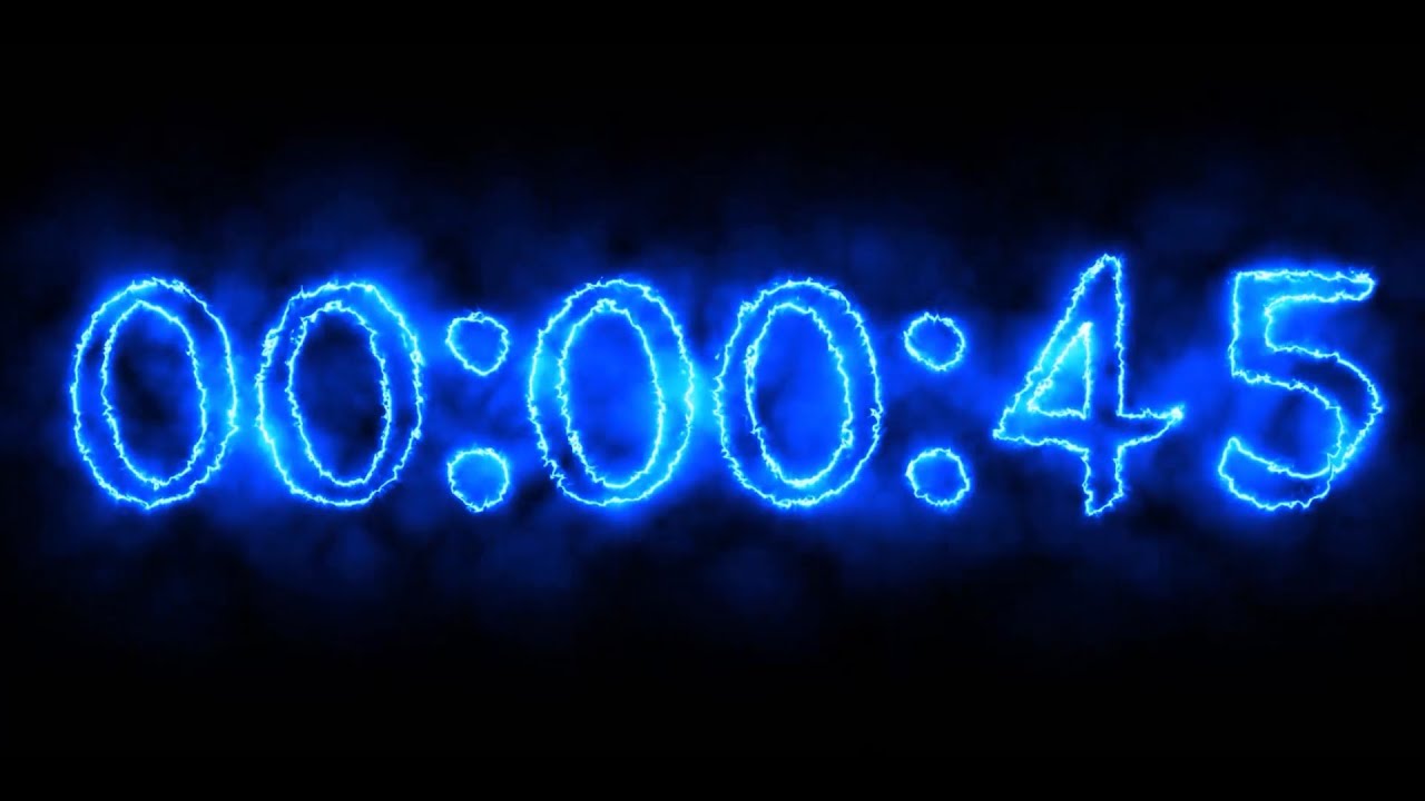 blue smoke neon timer 45 seconds stopwatch - YouTube