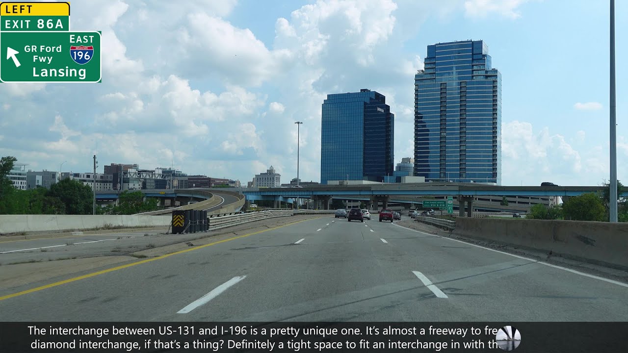 Grand Rapids, Michigan US-131/(I-296) In and Out - YouTube