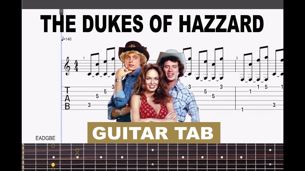 The Dukes of Hazzard Theme (TV Show) - Fingerstyle Guitar Tab Chords ...