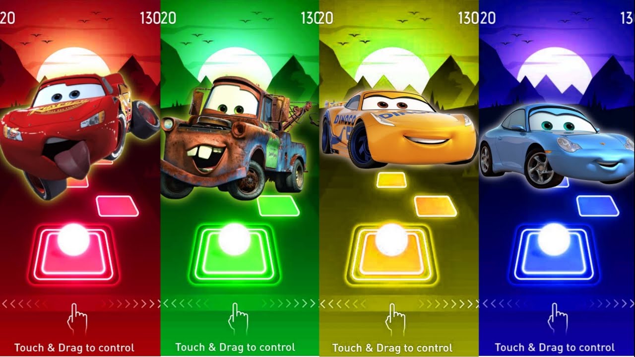 Cars 3 Lighting McQueen vs Mater vs Sally Carrera vs Cruz Ramirez Tiles ...