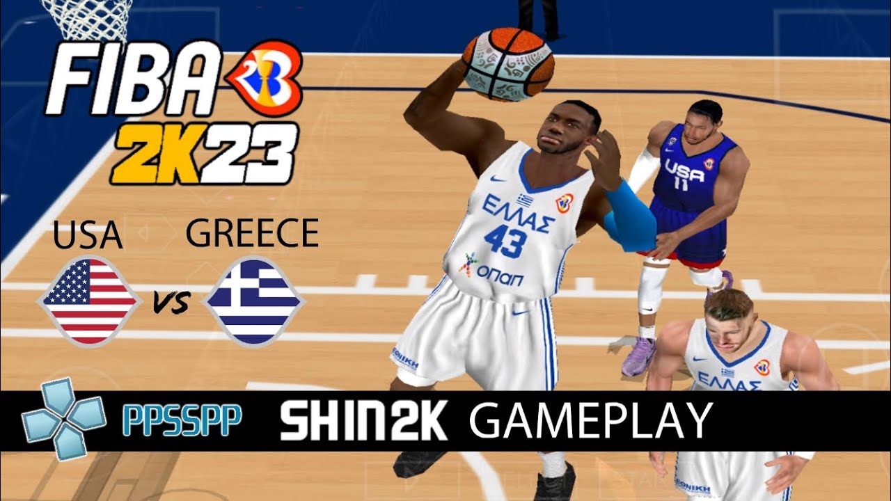 FIBA2K23 PPSSPP (USA vs GREECE)(2mins Per Quarter Gameplay) SHIN2K ...