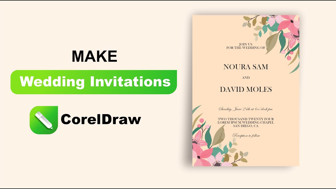 Floral and Foliage Fusion: Crafting Wedding Invitations in CorelDRAW ...