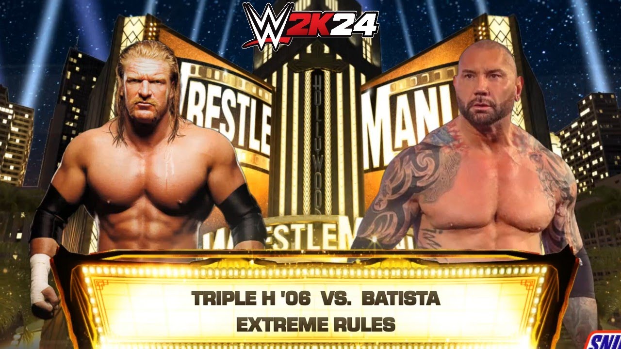 WWE 2k24 - Triple H '06 vs. Batista: Extreme Rules Match at ...