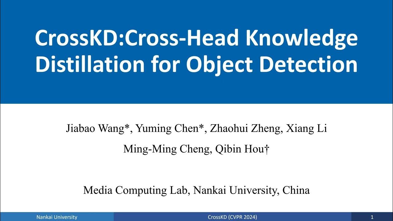 [CVPR2024] CrossKD: Cross-Head Knowledge Distillation for Object Detection - YouTube