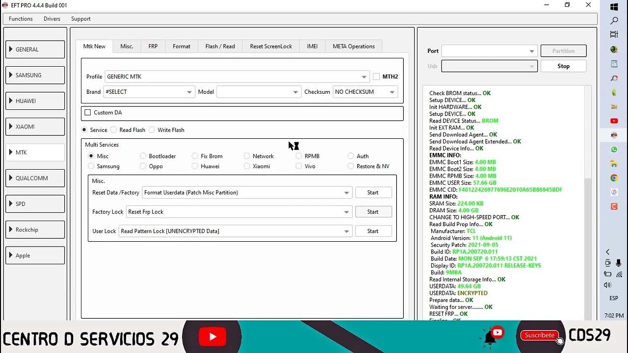 TCL 20E : MODELO 6125F / FRP / EFT PRO DONGLE - YouTube