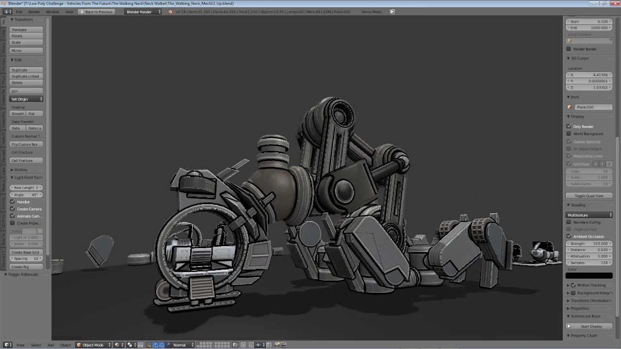 The Walking Mech Neck Basic Version in Blender2.78a - YouTube