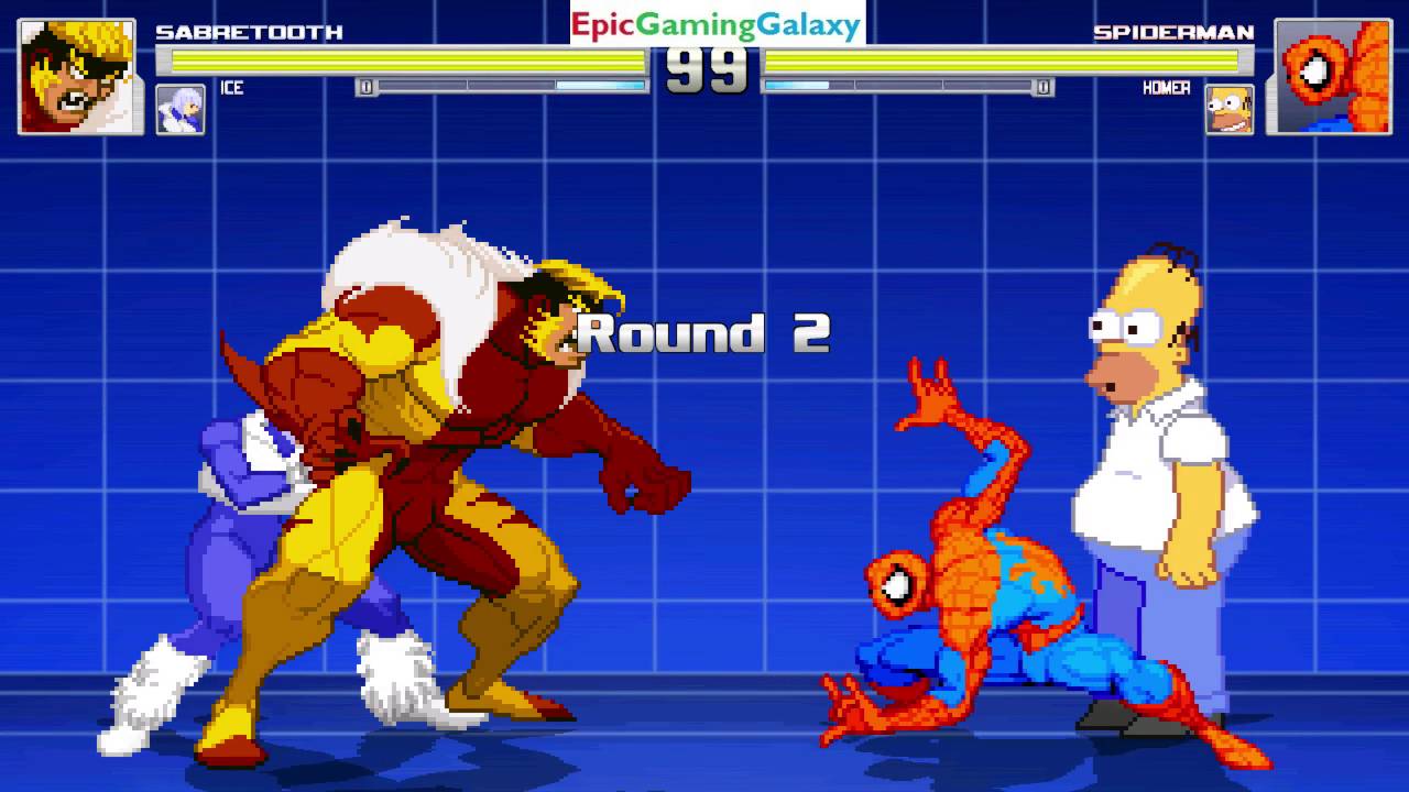 Spider-Man And Homer Simpson VS Sabretooth And Ice In A MUGEN Match ...