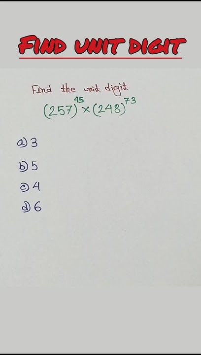 Unit digit || Find unit digit - YouTube
