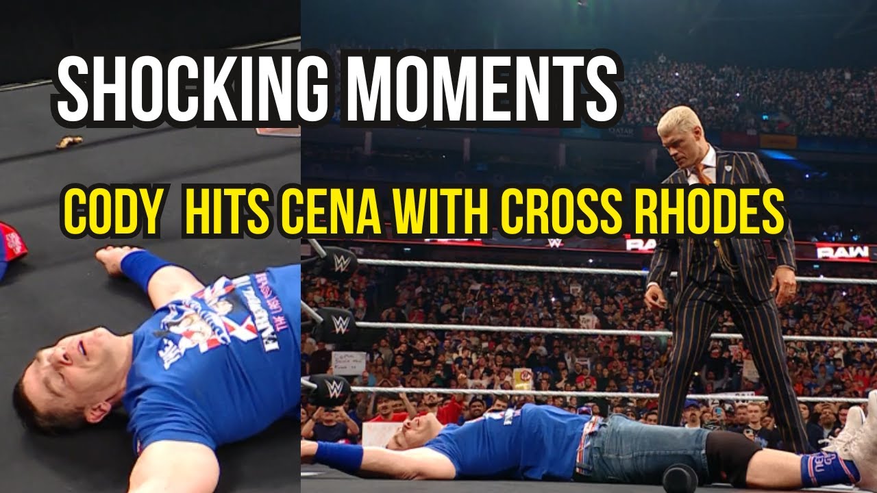 Cody Rhodes vs John Cena I Cody Rhodes hits John Cena with Cross Rhodes ...