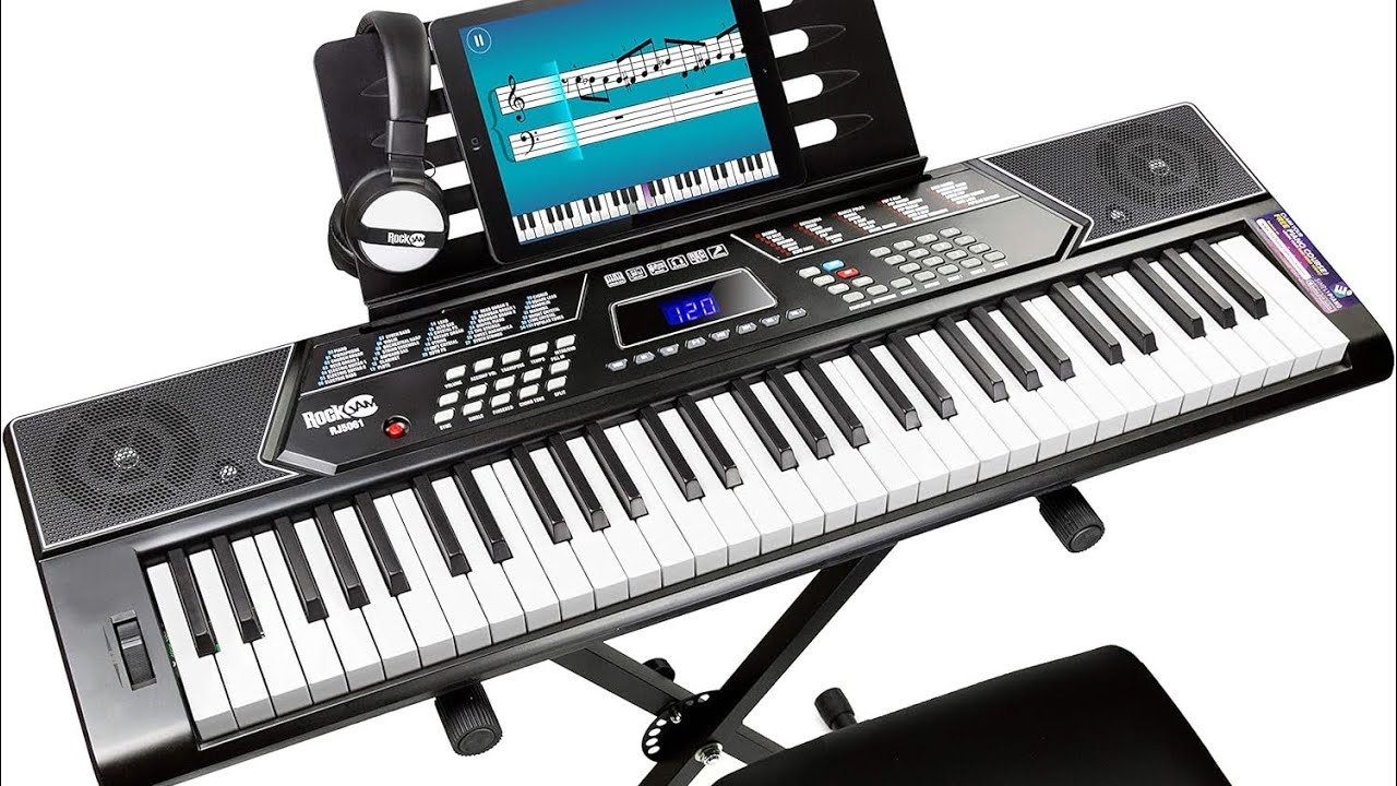 RockJam 61-Key Keyboard Piano Kit with Stand, Bench, Pitch Bend ...