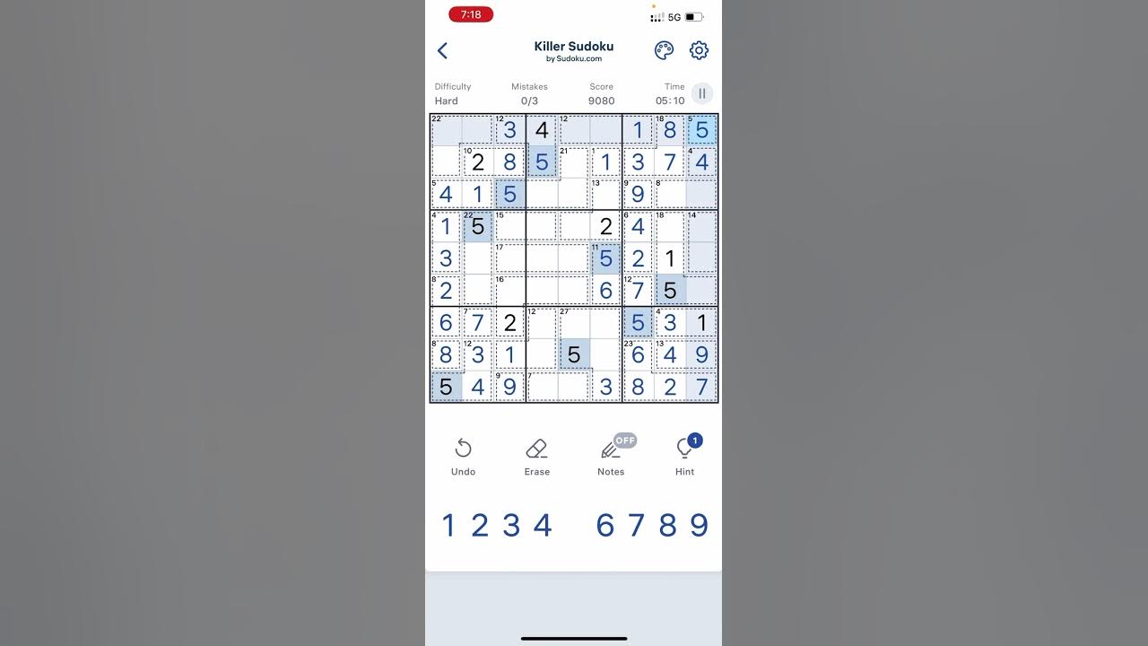 Killer Sudoku Tutorial - 1 - YouTube