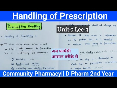 Handling of Prescription or Proscription Handling || U-3 Lec-3 ...