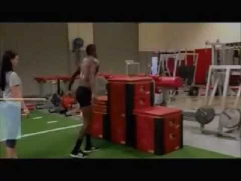 Curtis Mitchell 50 inch Single Leg Box Jump w/ SLOW-MO - YouTube