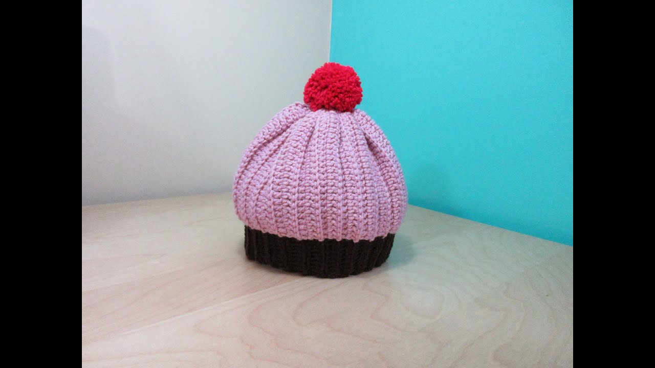 Crochet cupcake adult hat - with Ruby Stedman - YouTube