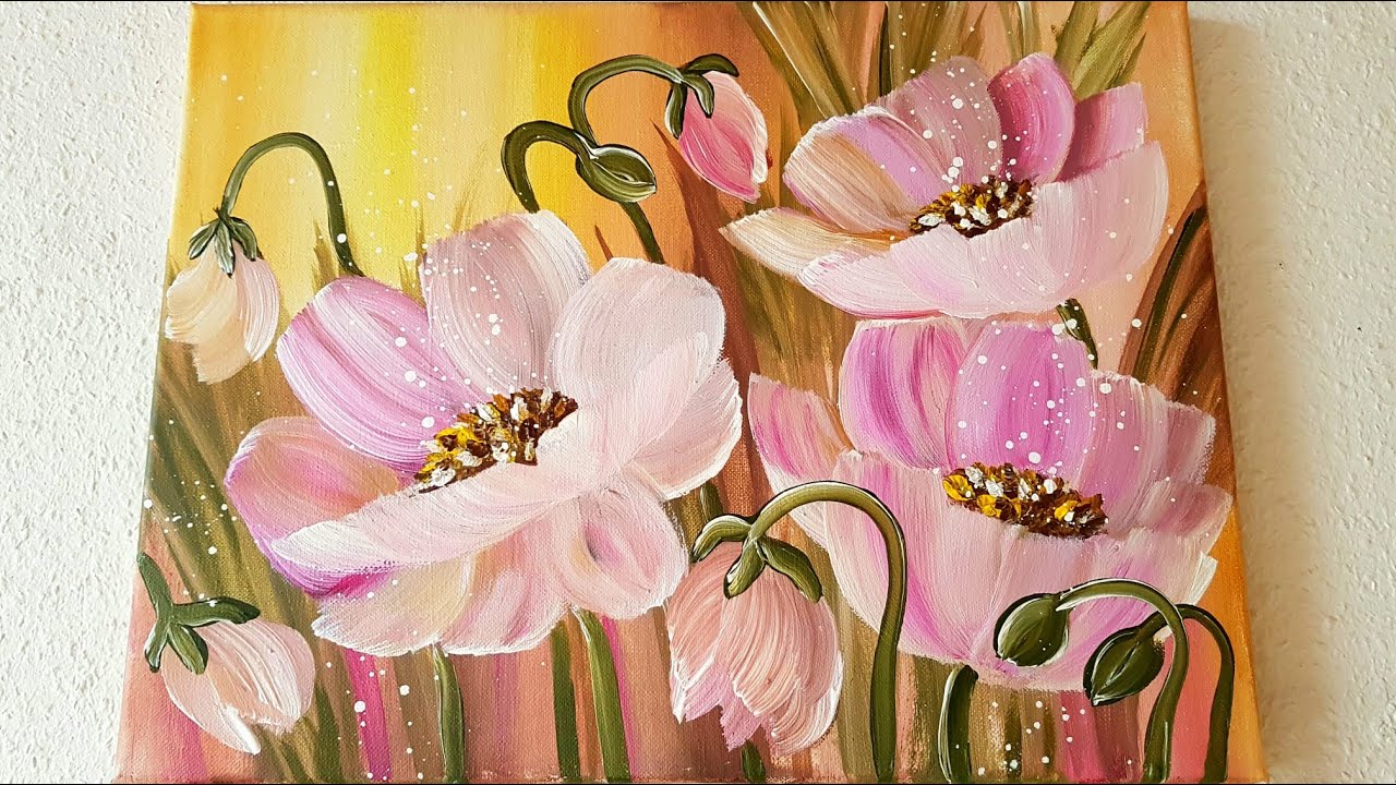 Blumen Herbstfarben Malen Acryl Anfänger - Flowers Autumn Colors ...
