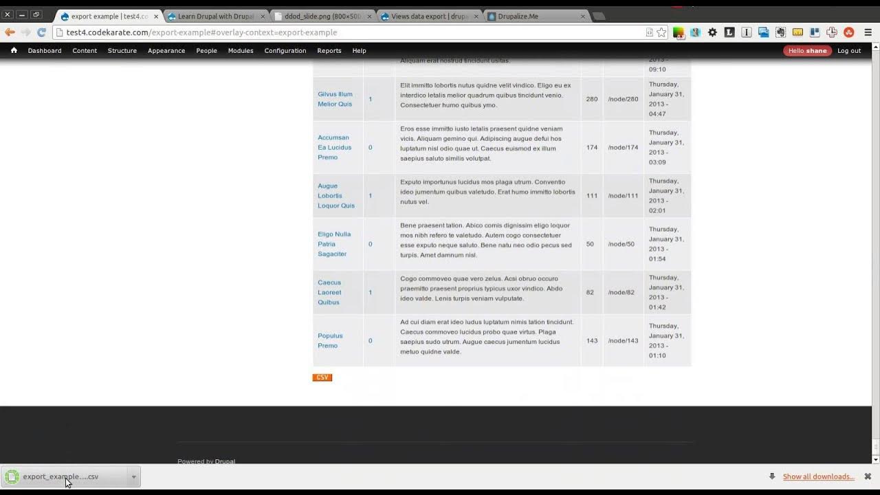 Drupal 7 Views Data Export Module - Daily Dose of Drupal episode 120 - YouTube