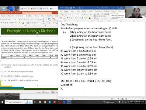07 + 08 Linear Programming: LP modeling with LINGO SETS - YouTube
