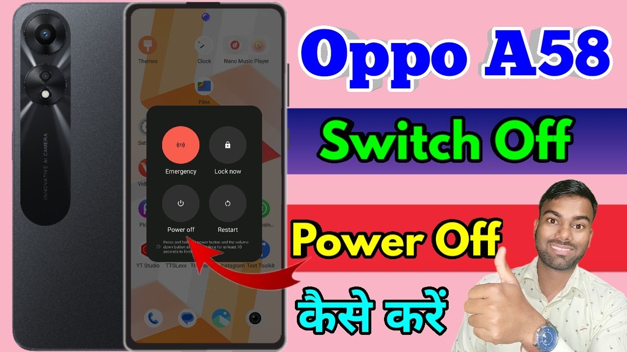 how to switch off oppo a58, oppo a58 switch off kaise kare, oppo a58 ...