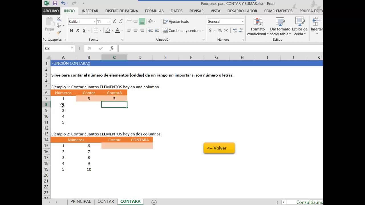 función CONTARA - YouTube
