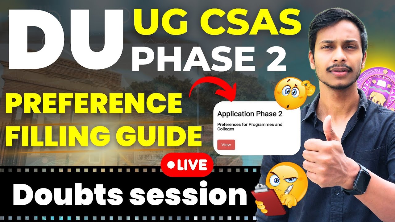JNU FORMS OUT | DU PHASE 2 PREFERENCE LIST MAKING Session- Cuet ug 2025 ...