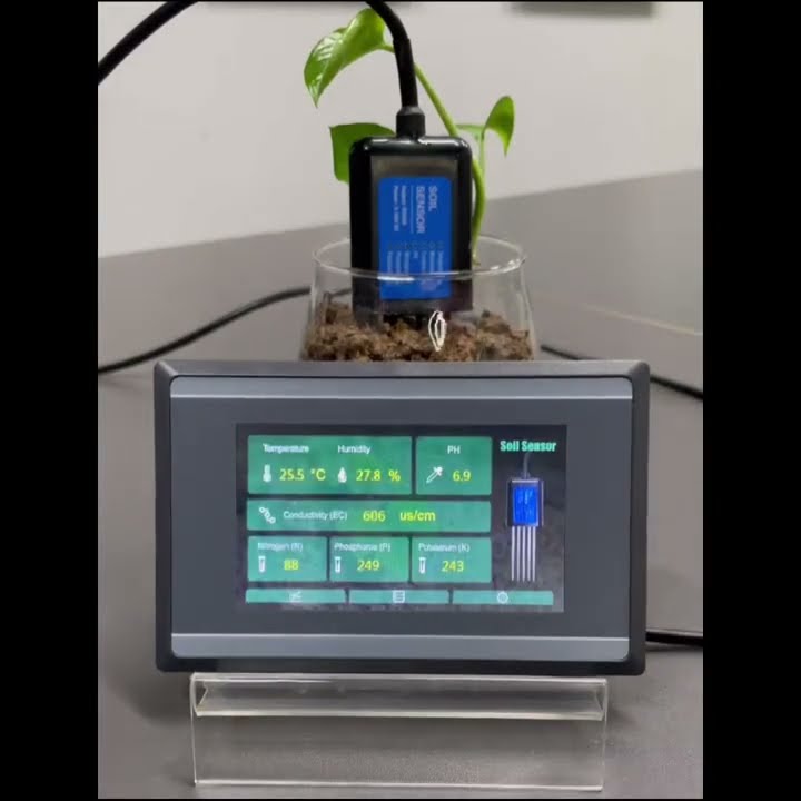Sensor de medição com ecrã táctil HMI,humidade solo, temperatura, CE,PH ...
