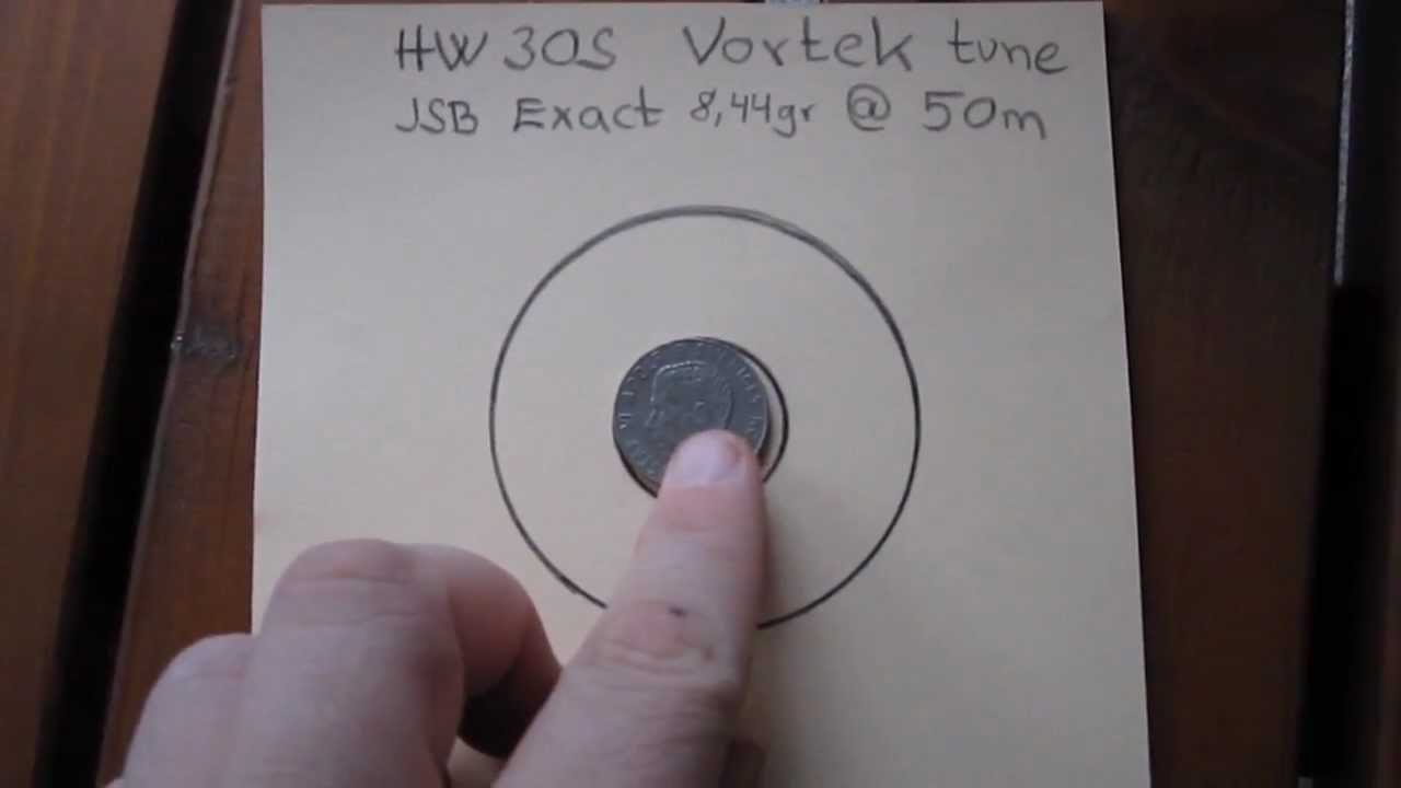 Weihrauch HW30S Vortek PG2 tuning kit, accuracy test from 50 meters ...