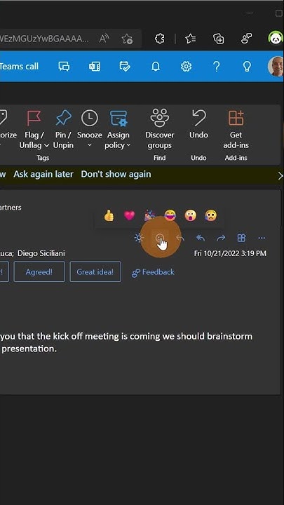 ️How to add Reactions to email messages in Outlook #shorts - YouTube