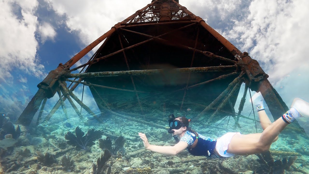 Swimming UNDER A LIGHTHOUSE with Tropical Fish 🐟🌴🐚 Gale Force Twins ...
