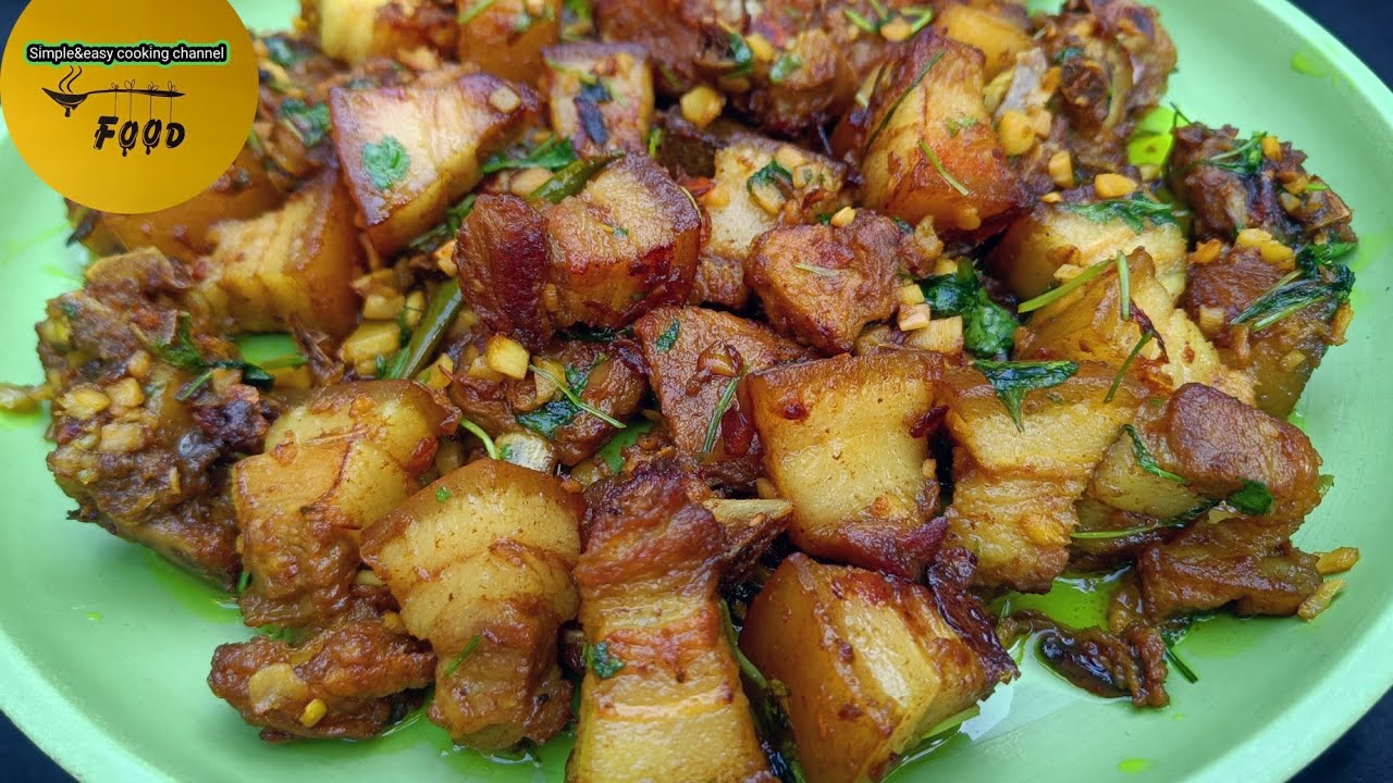 Pork Fry with Bamboo shoots | Northeast Pork Fry recipe | Pork Dry fry ...