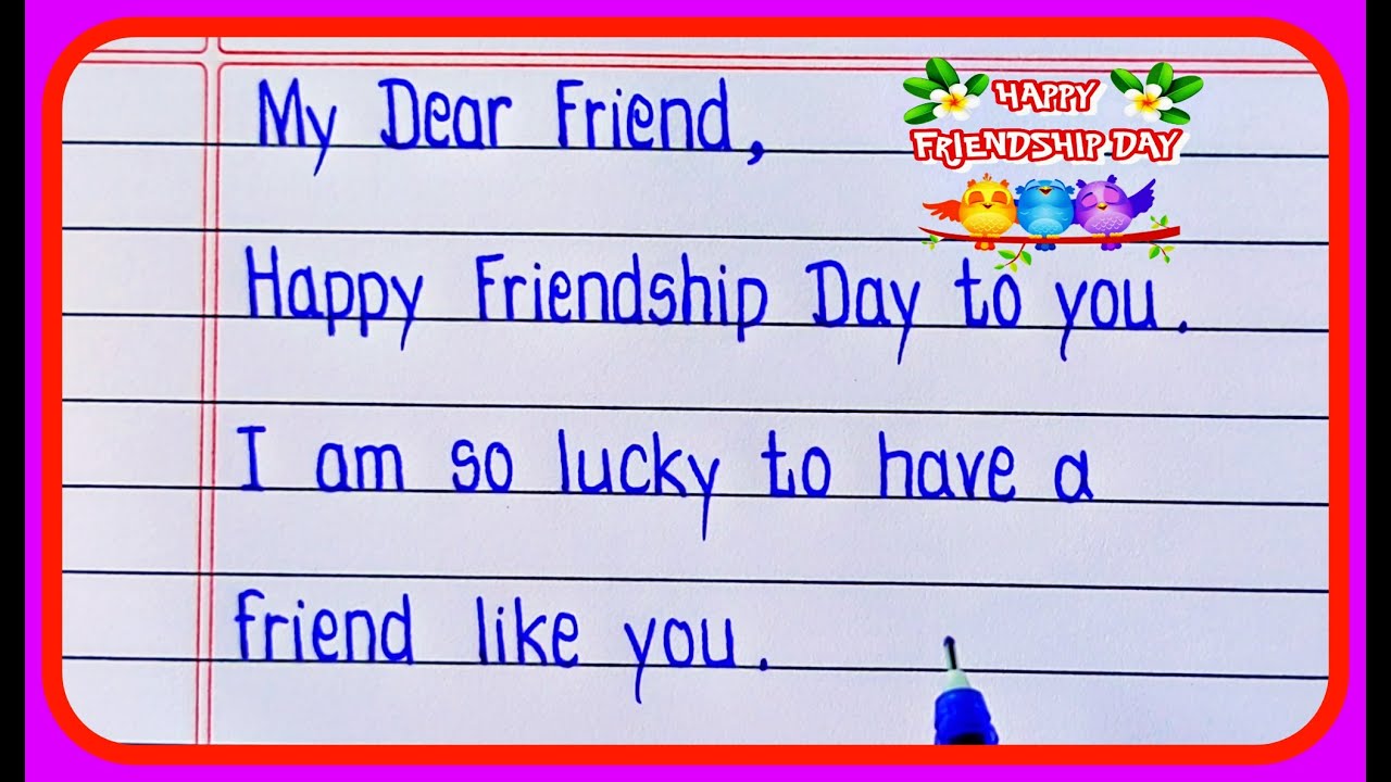 Friendship Day Card Writing | Happy Friendship Day 2024 writing ...