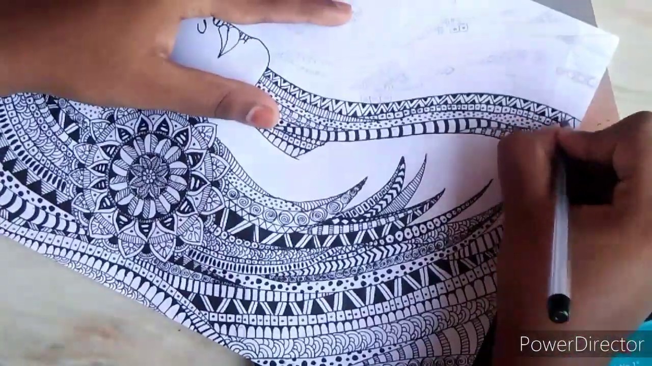 Girl's hair using Mandala art | Mandala art girl | MANDALA ART | Shynu ...