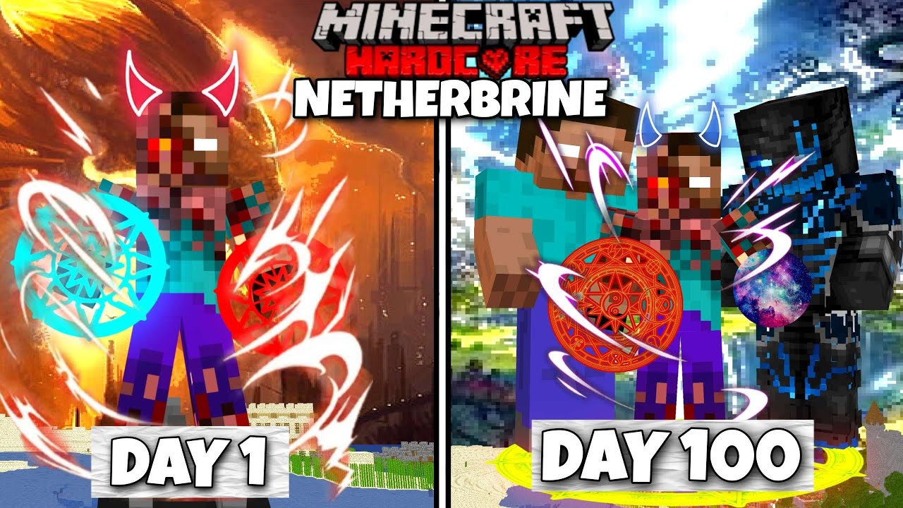 Surviving 100 Days as NETHERBRINE in Minecraft Hardcore! (Hindi) |Dark ...