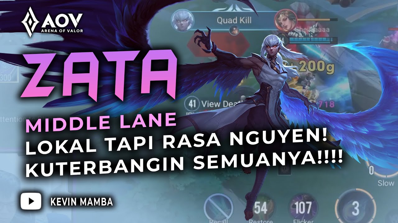 ZATA MIDDLE LANE LOKAL TAPI RASA NGUYEN! KILL SAMPE BELASAN!!! | AoV ...