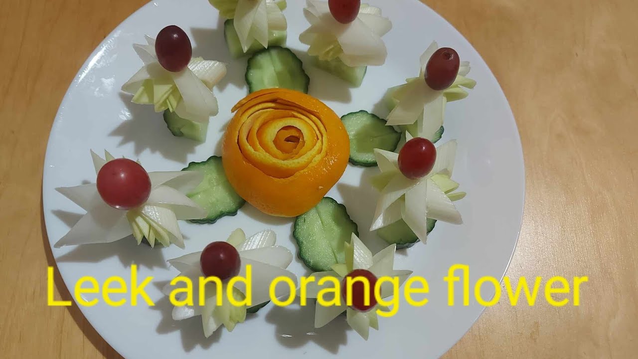 Leek and orange flower decoration @Annalyn Urmatan@The Jewel's Five ️ 🦋 ...